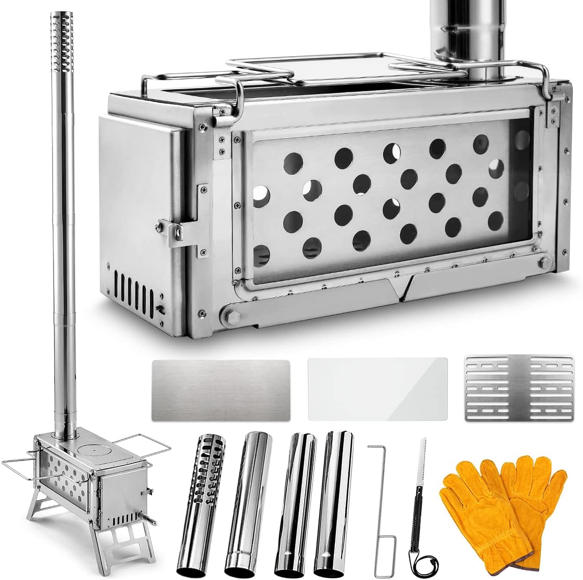 Amazon.com: Hot Tent Stove Wood Stove, Small Wood Burning Stove for ...