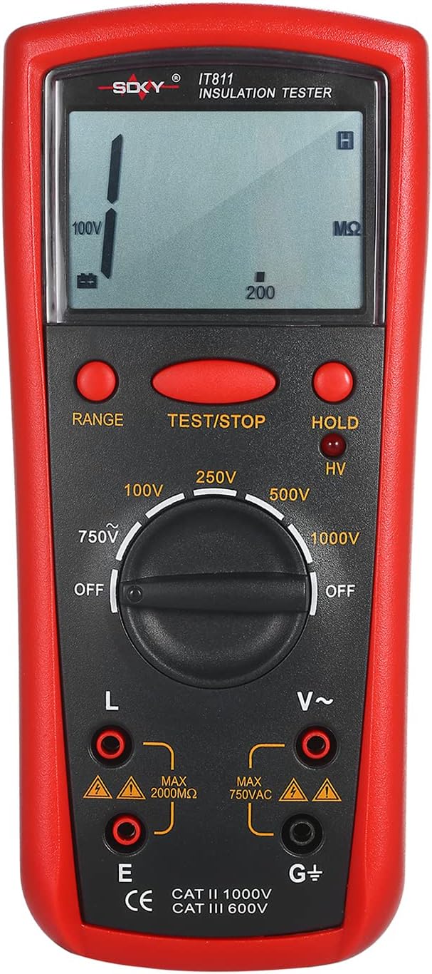 Insulation Resistance Meter Digital Ohmmeter Handheld Insulation Tester ...