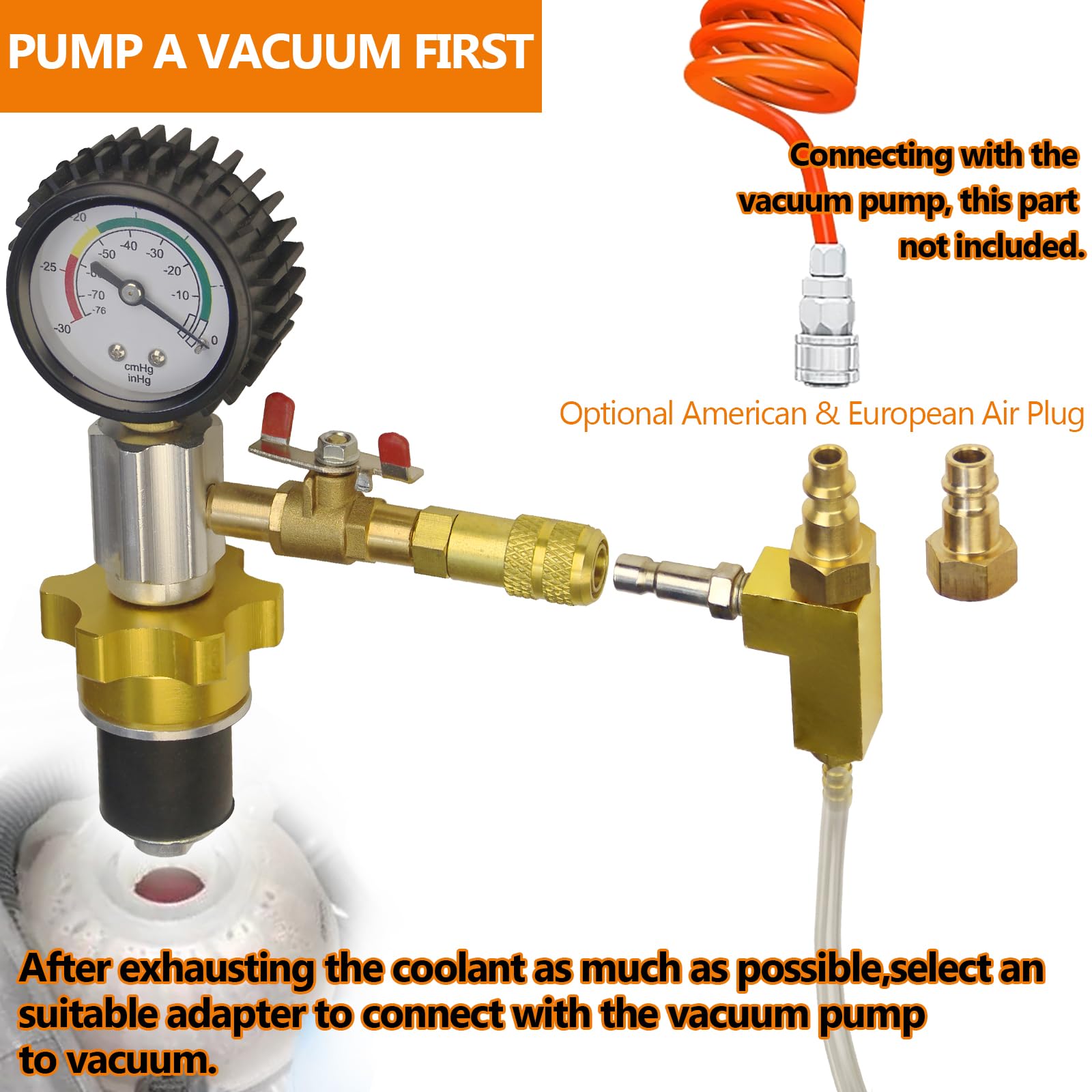 TradeINArt Auto Coolant Vacuum Kit Cooling System Vacuum Radiator Kit ...