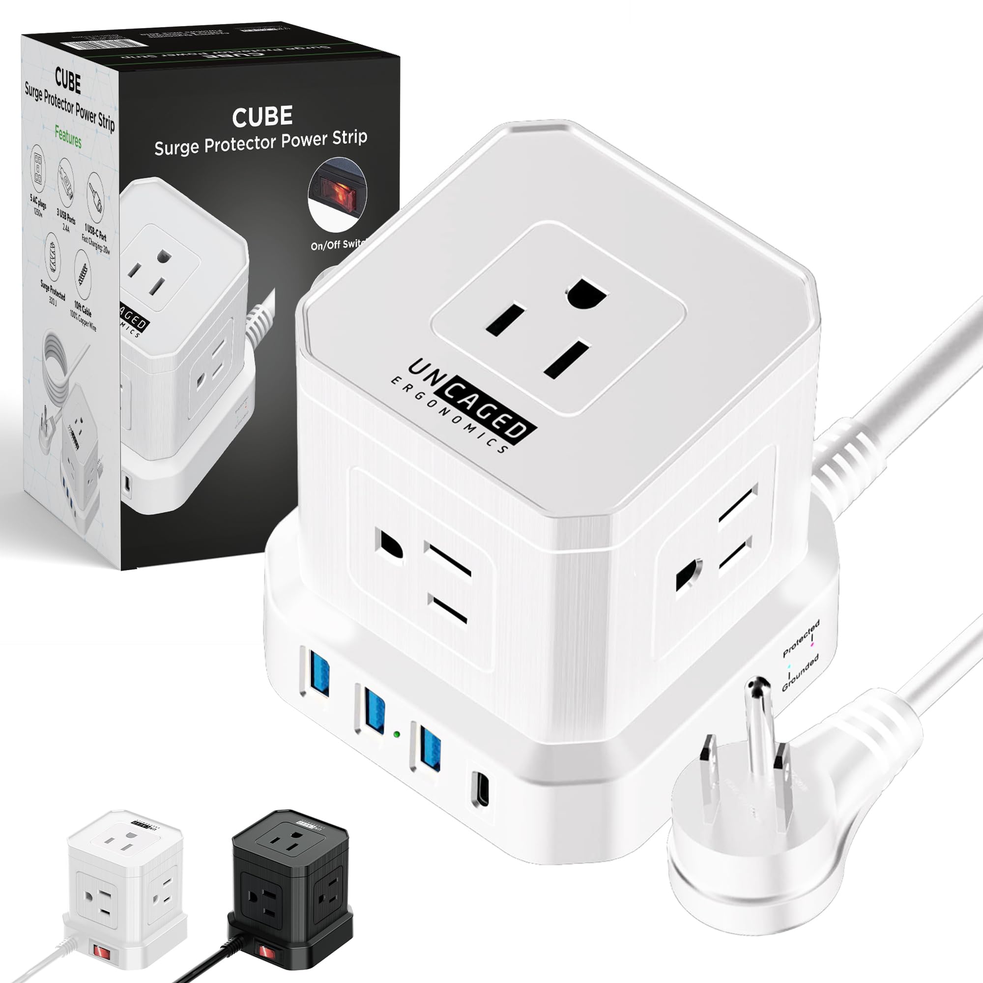 Amazon.com: Cube Power Strips with Surge Protection, 10ft Extension ...