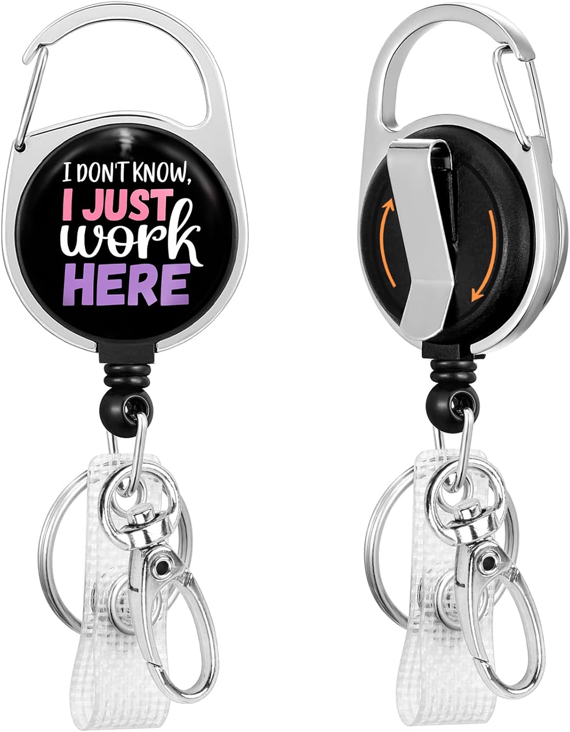 Amazon.com : Gctriki Funny Badge Reel Retractable Heavy Duty with 360 ...