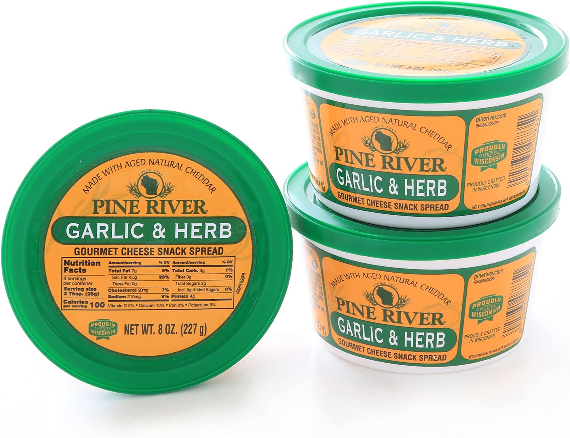 Amazon.com: Pine River Cheese Spreads 3-Pack | Garlic & Herb | (3) 8 oz ...