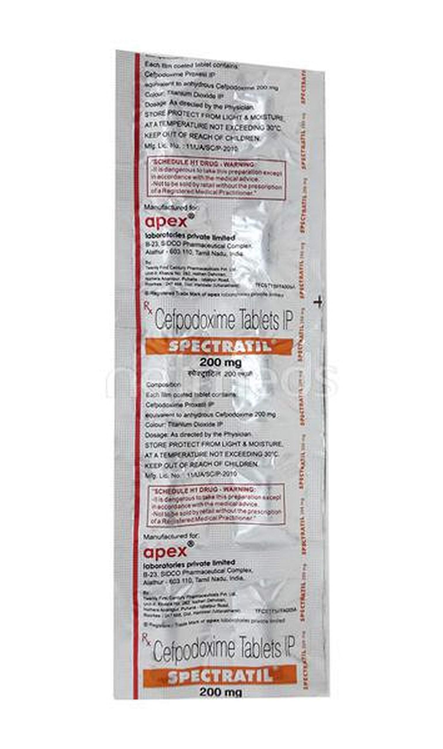 Buy Spectratil 200mg - Strip of 10 s Online at desertcartINDIA