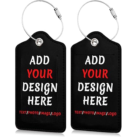 Amazon.com: Graphics and More Self-EEZ(TM) Custom Personalized Luggage Tag Set : Clothing, Shoes ...