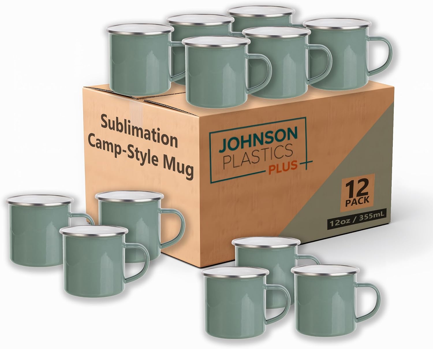 Amazon.com: Johnson Plastics Plus JPPlus Camping Mugs for Sublimation ...