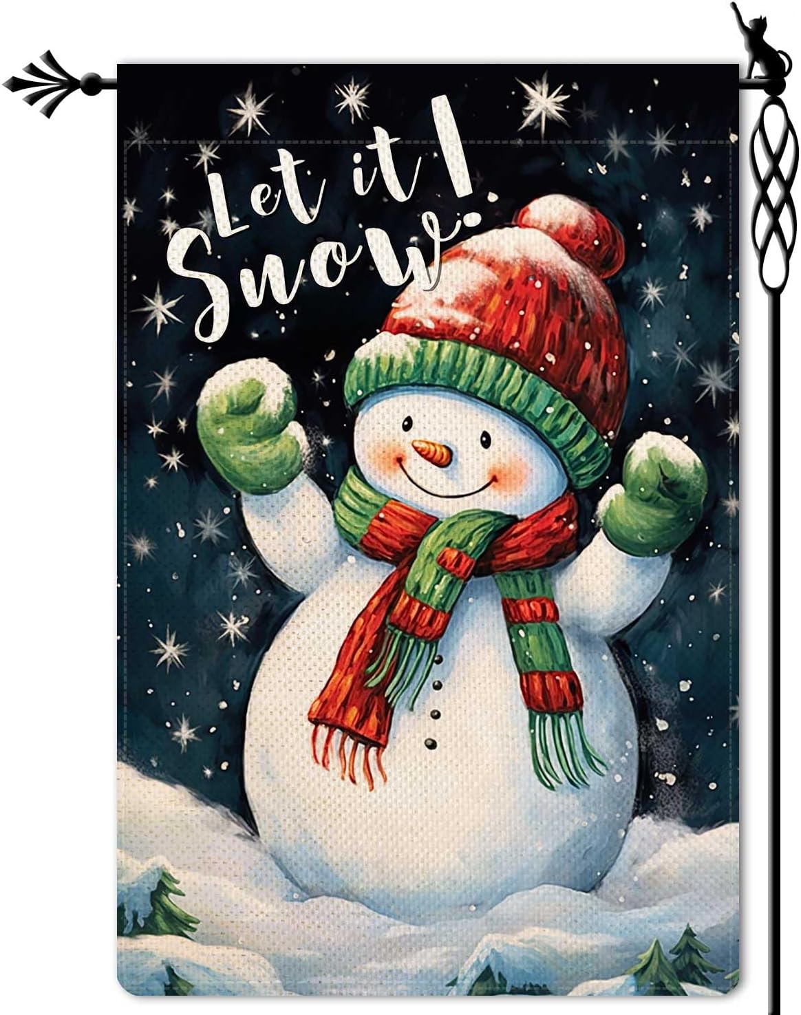 Amazon.com : Jauageon Let it Snow Garden Flag Snowman Garden Flag ...
