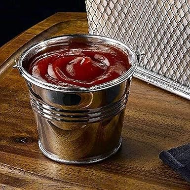 Genware Stainless Steel Serving Bucket 7cm | Mini Bucket, Metal Bucket ...