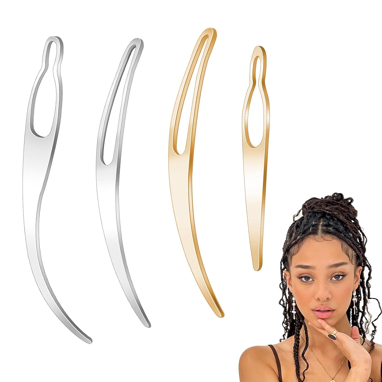 Amazon.com: 4pcs Sisterlock Retighten Tool for Locs,Metal Crochet Hook ...