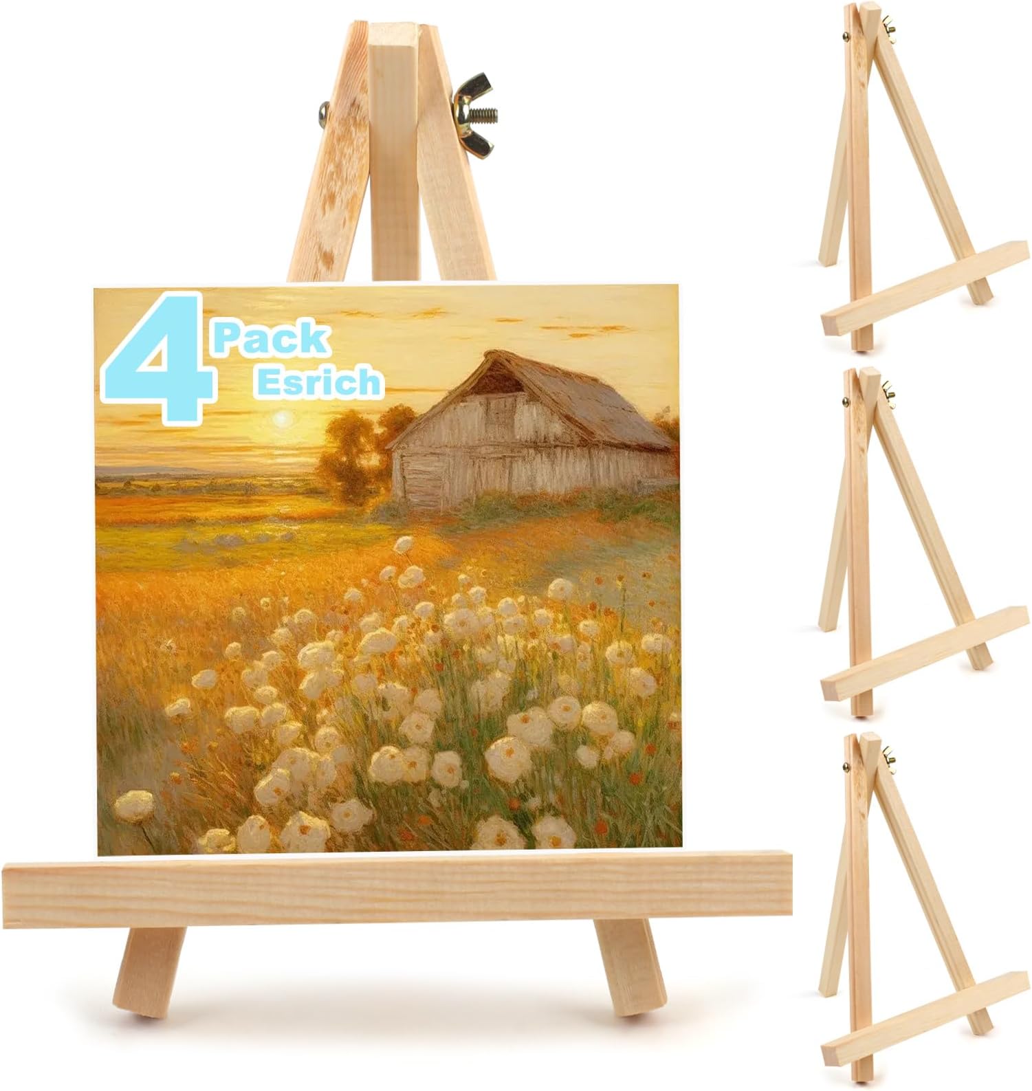 Amazon.com: DLOnline 10 Pack 7.5 Inch Mini Wooden Easel, Tripod Easel ...