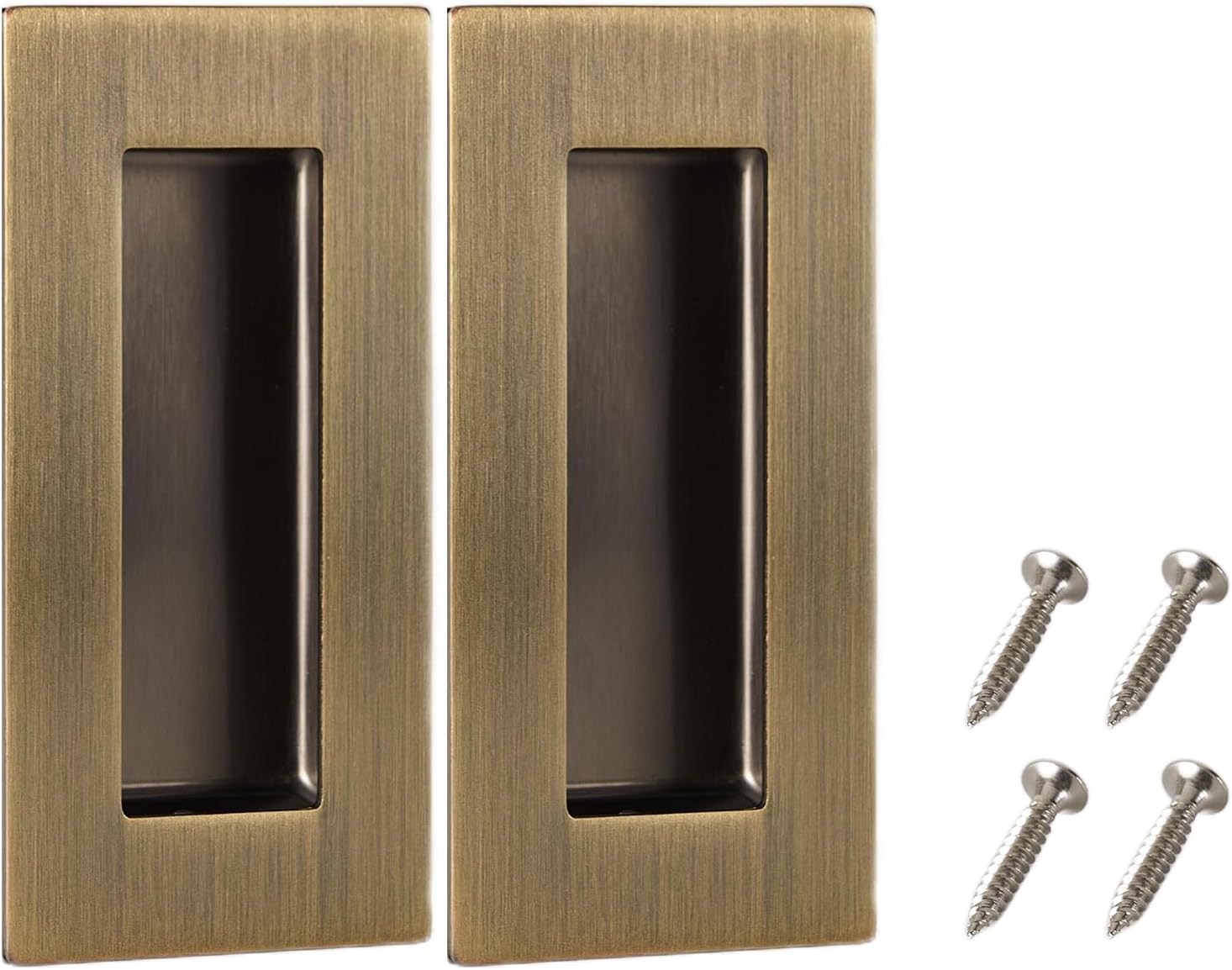 Kindoodos Recessed Door Handles Finger Flush Pulls,4 Inch Vintage ...