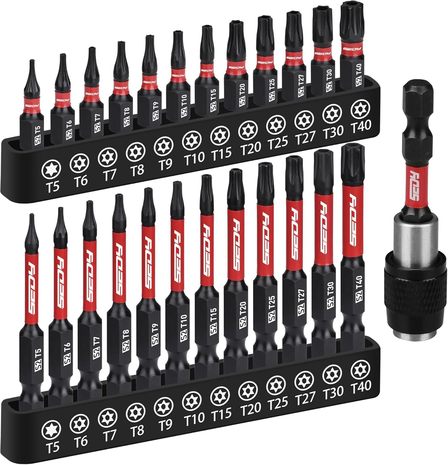 25-piece Torx Bit Set, 1''&2.5'' Security Tamper Proof Torx Impact ...