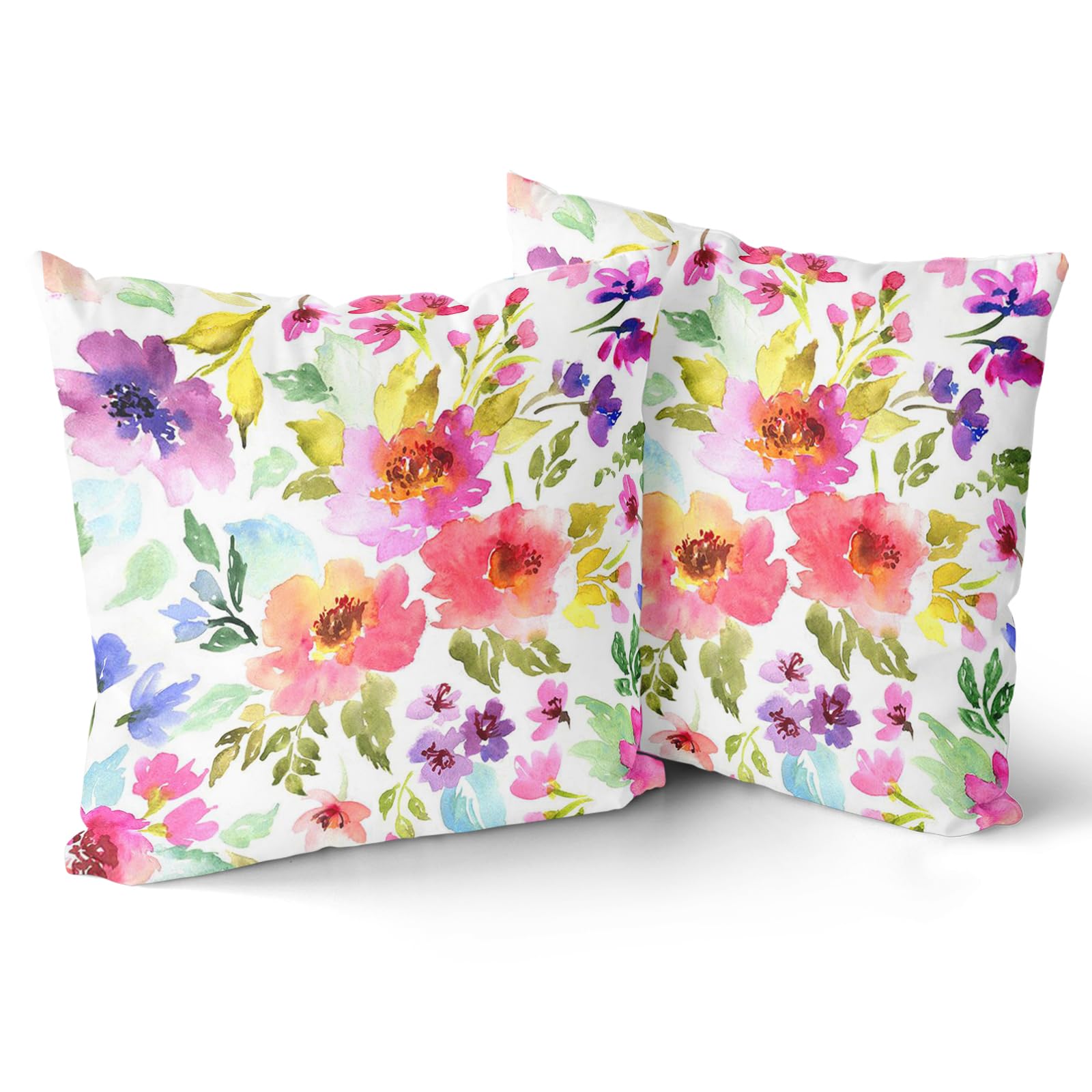 Amazon.com: Spring Pillow Covers 16×16 Inch Set of 2 Colorful Floral ...