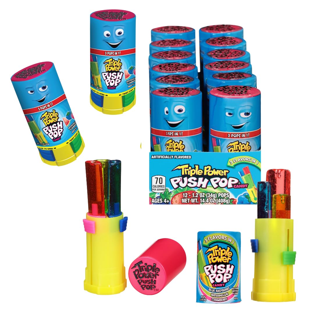 Amazon.com: Push Pop Triple Power Three-in-One Individually Wrapped ...