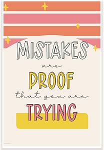 Amazon.com: Mistakes Are Proof That You Are Trying Classroom Poster ...