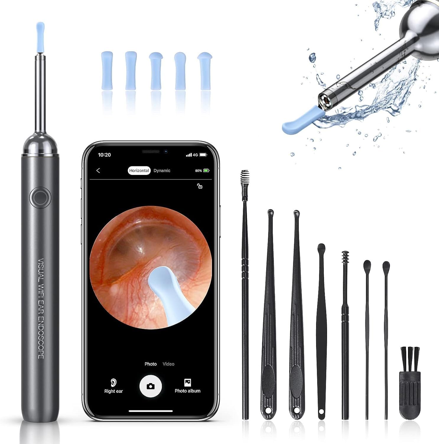 Amazon.com: Ear Wax Removal with Camera,with 6 PCS Ear Wax Removal Set ...