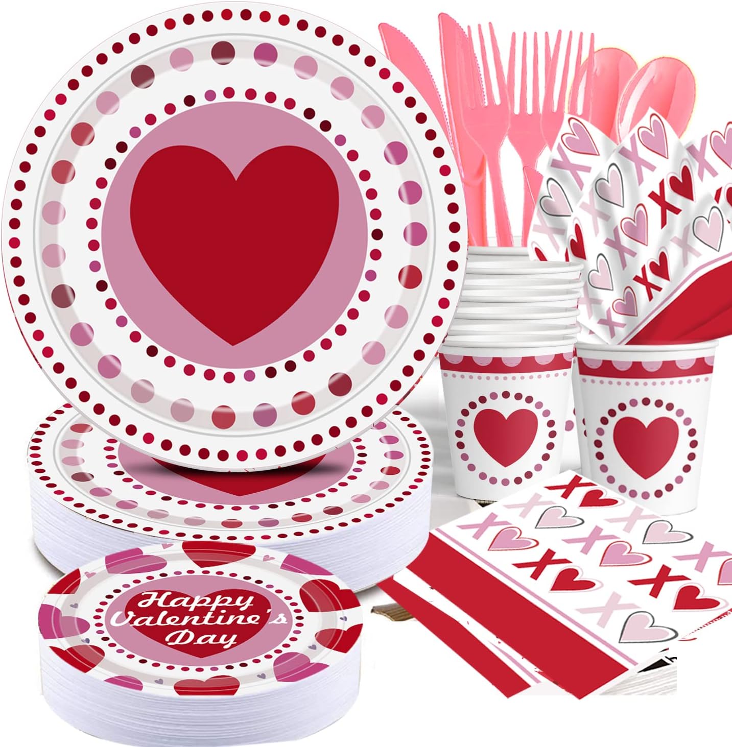 Amazon.com: Maxcheck 400 Pcs Valentine's Day Party Supplies Love Heart ...
