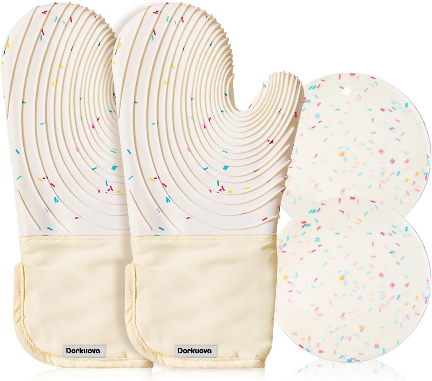 Amazon.com: Silicone Oven Mitts Heat Resistant, Oven Mitts and Pot ...