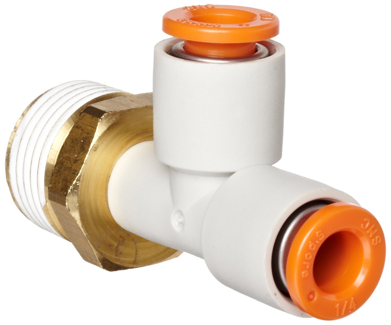 SMC KQ2Y Push-to-Connect Tube Fitting, Run Tee, PBT & Brass Body, Tube ...