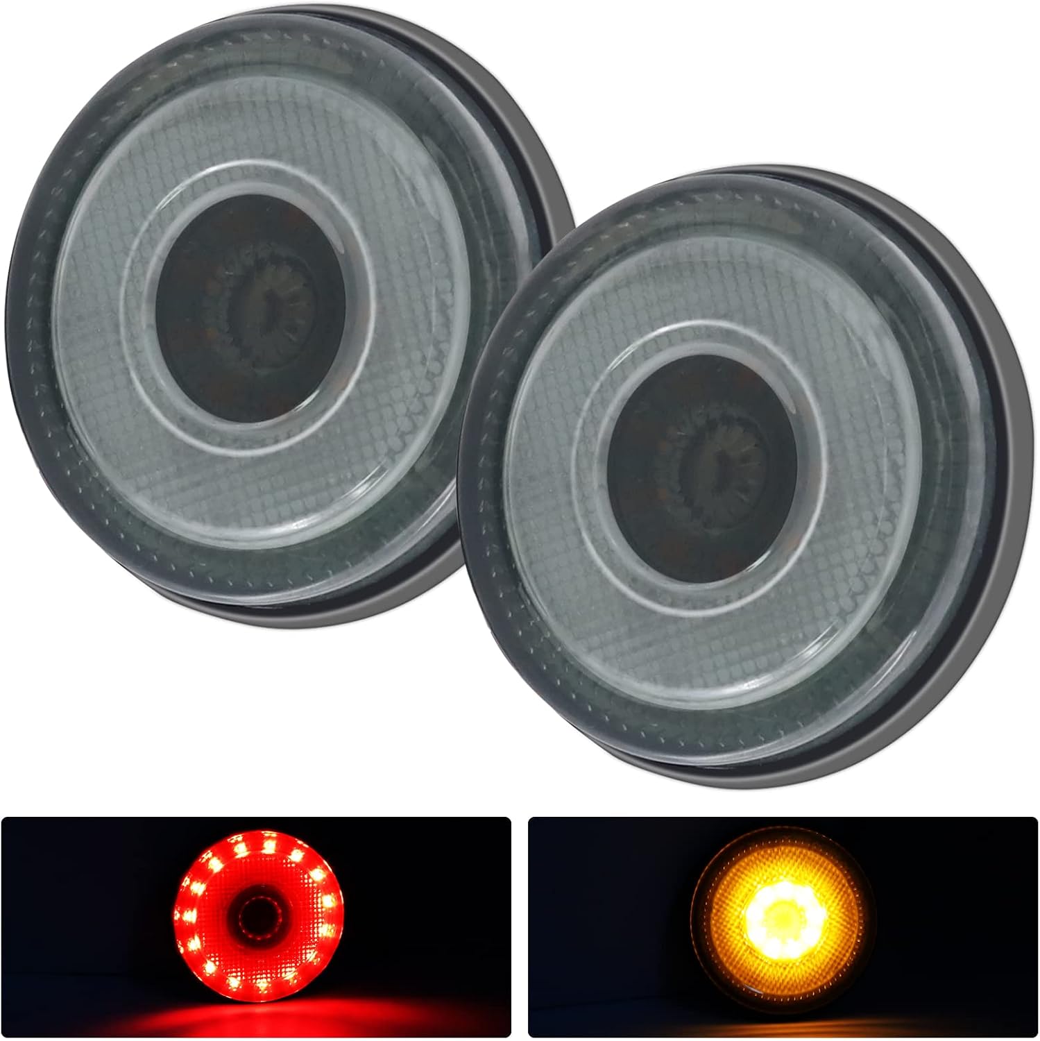 Biqing Round Motorcycle Turn Signal Light Dual Color 12V Motorcycle ...