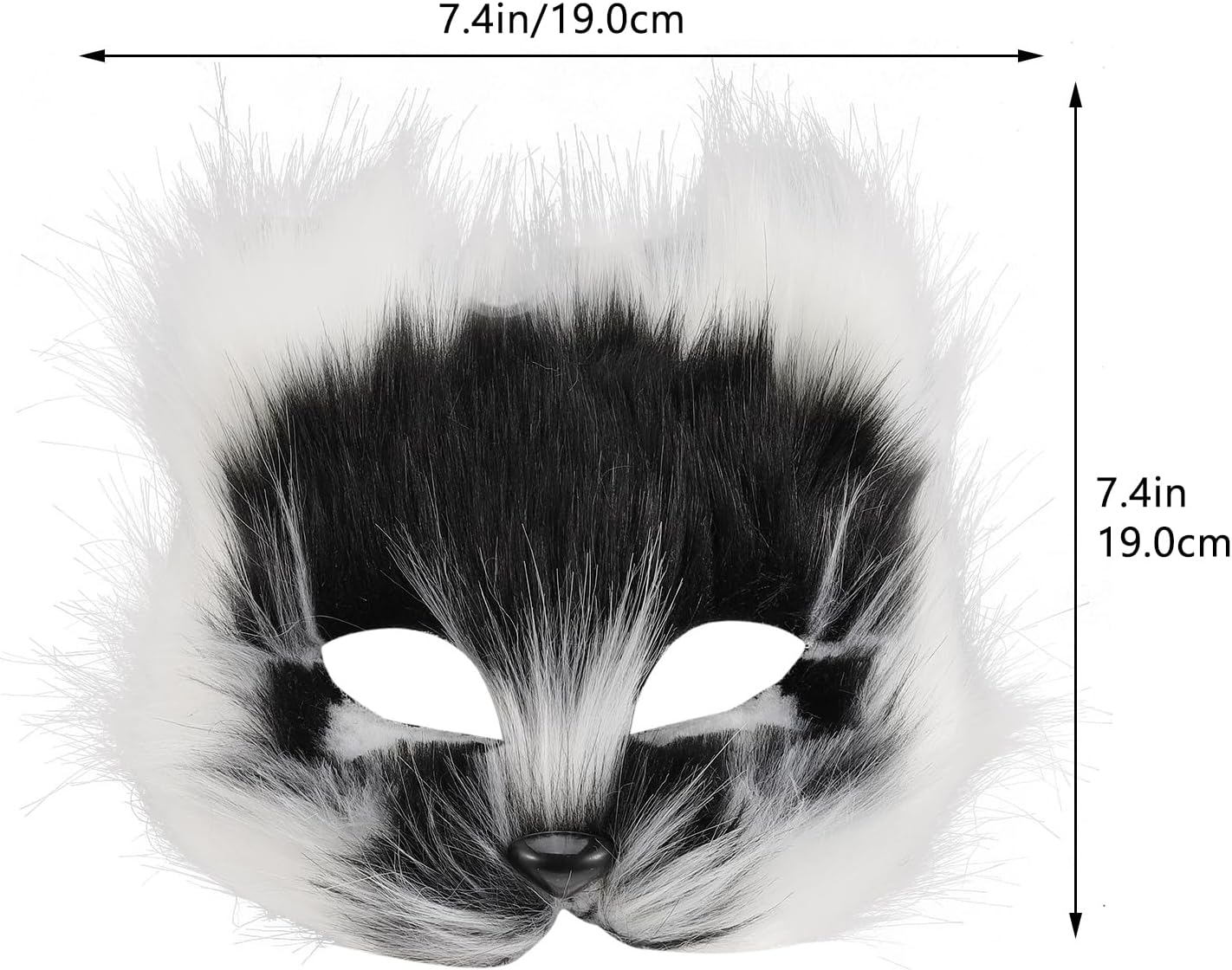 Black Cat Costume Black Cat Therian Mask - Faux Fur Half Face Animal ...