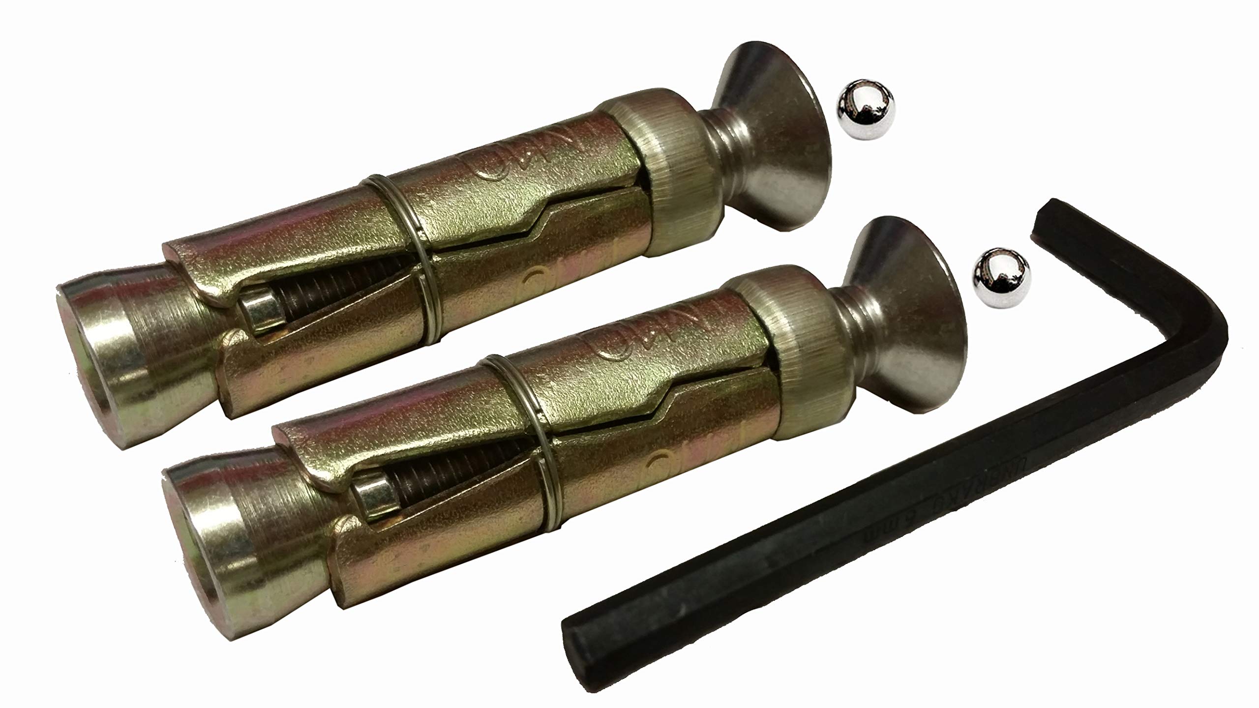 Security anchor bolts x2 HEAVY DUTY M10 COUNTERSUNK & security ball ...