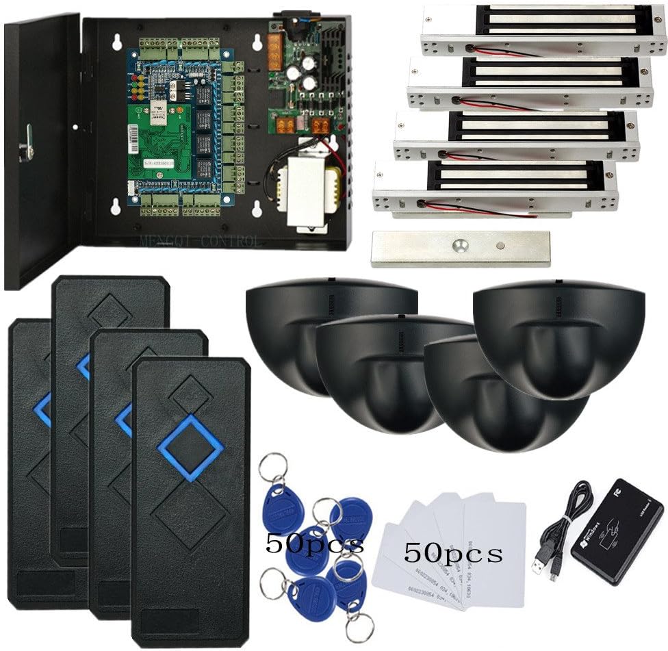 4 Doors Computerized Prox Reader Access Control System Kit Exit Motion ...