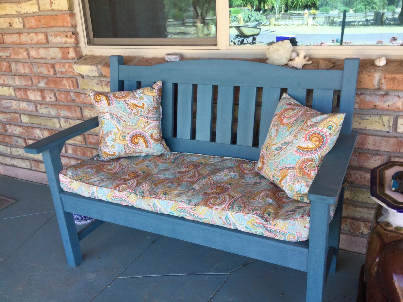 $50/mo - Finance EFURDEN Outdoor Bench, 2-Person Garden Bench Made of ...
