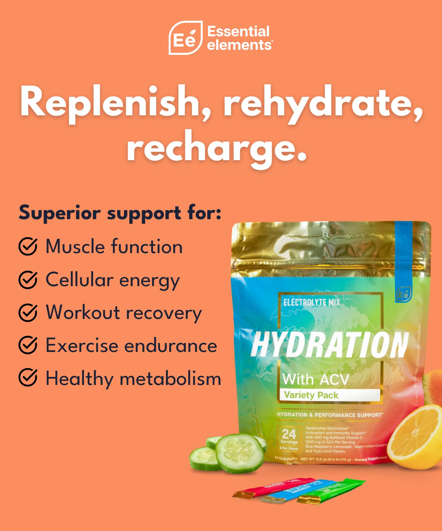 Snapklik.com : Essential Elements Hydration Packets - Variety Pack ...