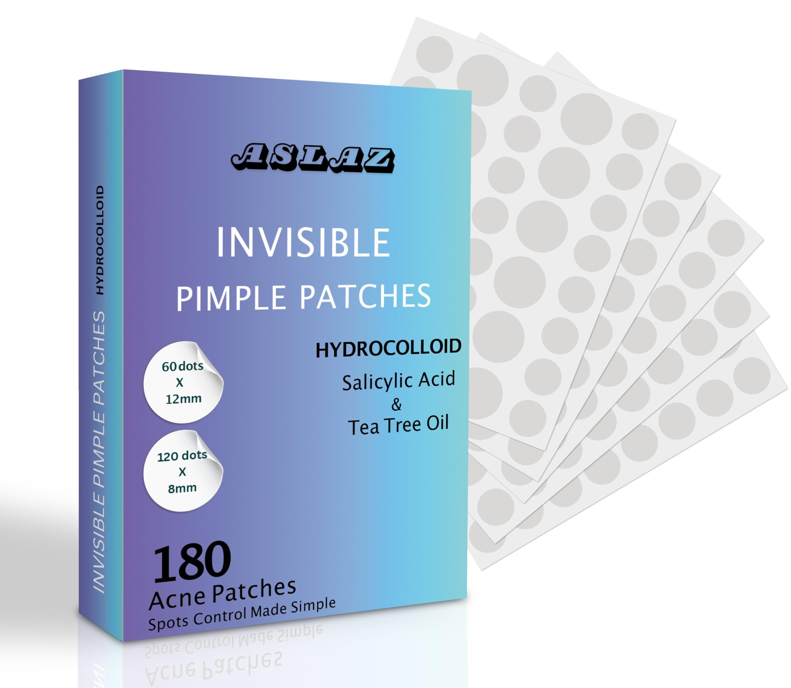 Pimple Patches For Face (180 Counts) Hydrocolloid Spot Patches With ...