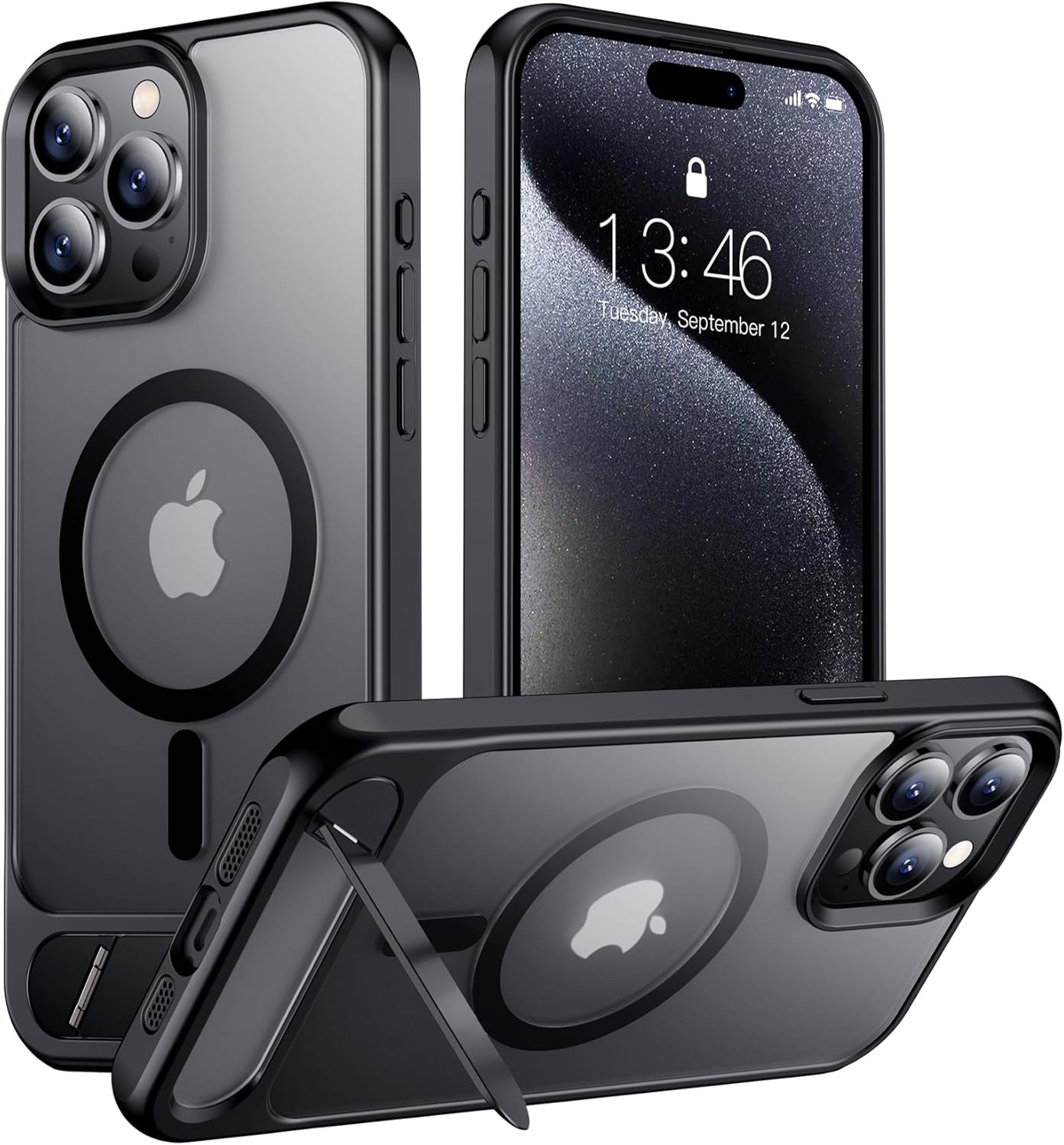 Amazon.com: Temdan Magnetic Stand for iPhone 15 Pro Max Case, [Built-in Invisible Kickstand ...