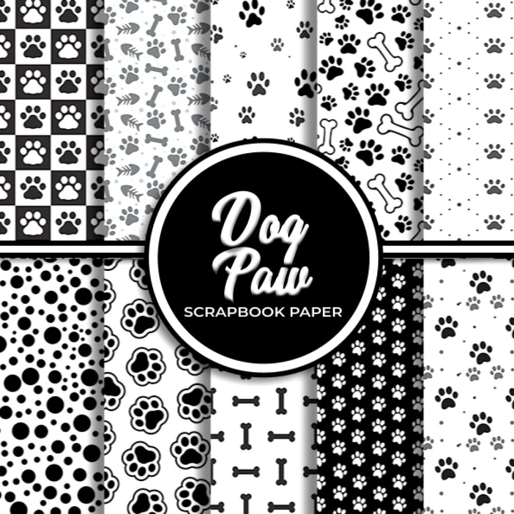 Dog Paw Scrapbook Paper: 50 Sheets, 12x12 Inches, Brown/Tan with ...