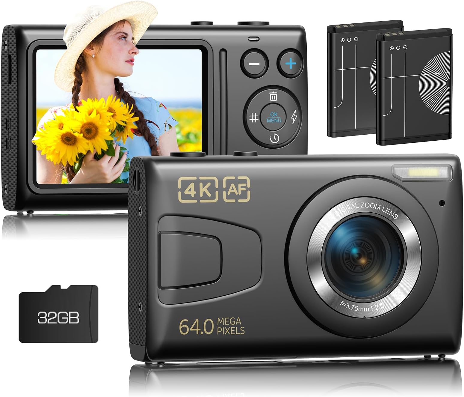 Amazon.com : Digital Camera, Auto Focus FHD 4K Vlogging Camera with ...