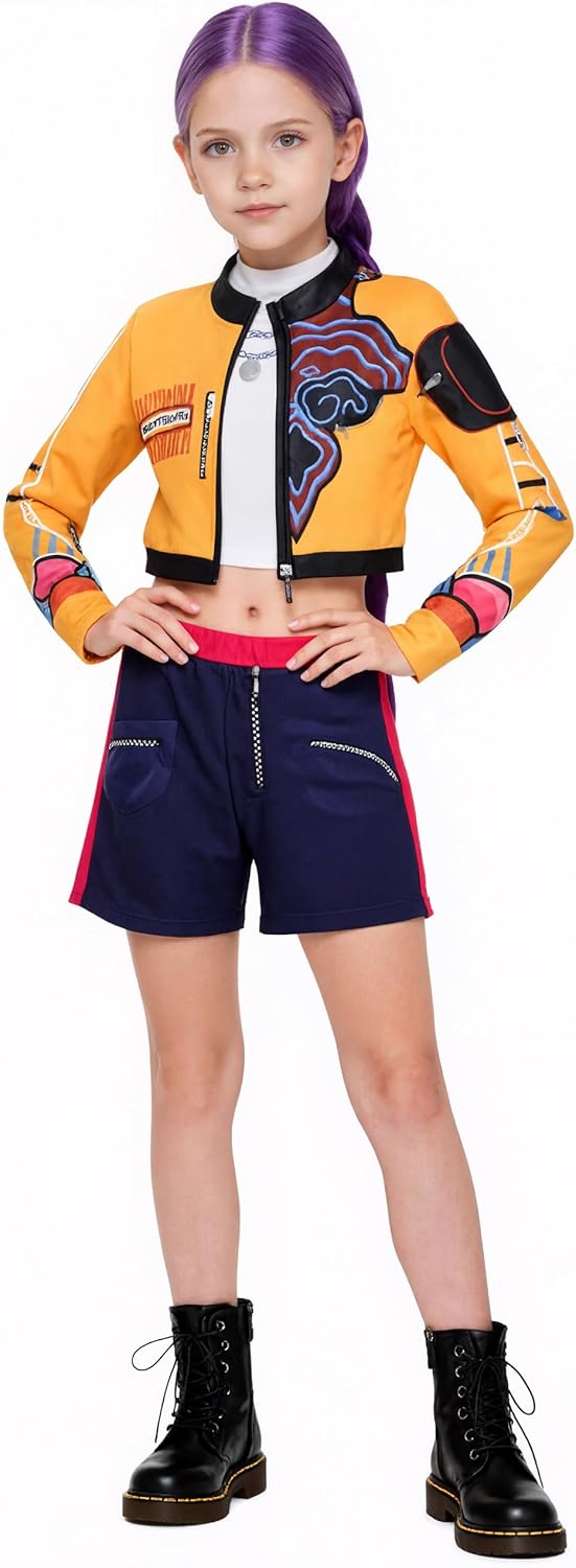 Amazon.com: Girls Pop Singer Dress Up Costume Kids Halloween Cosplay ...