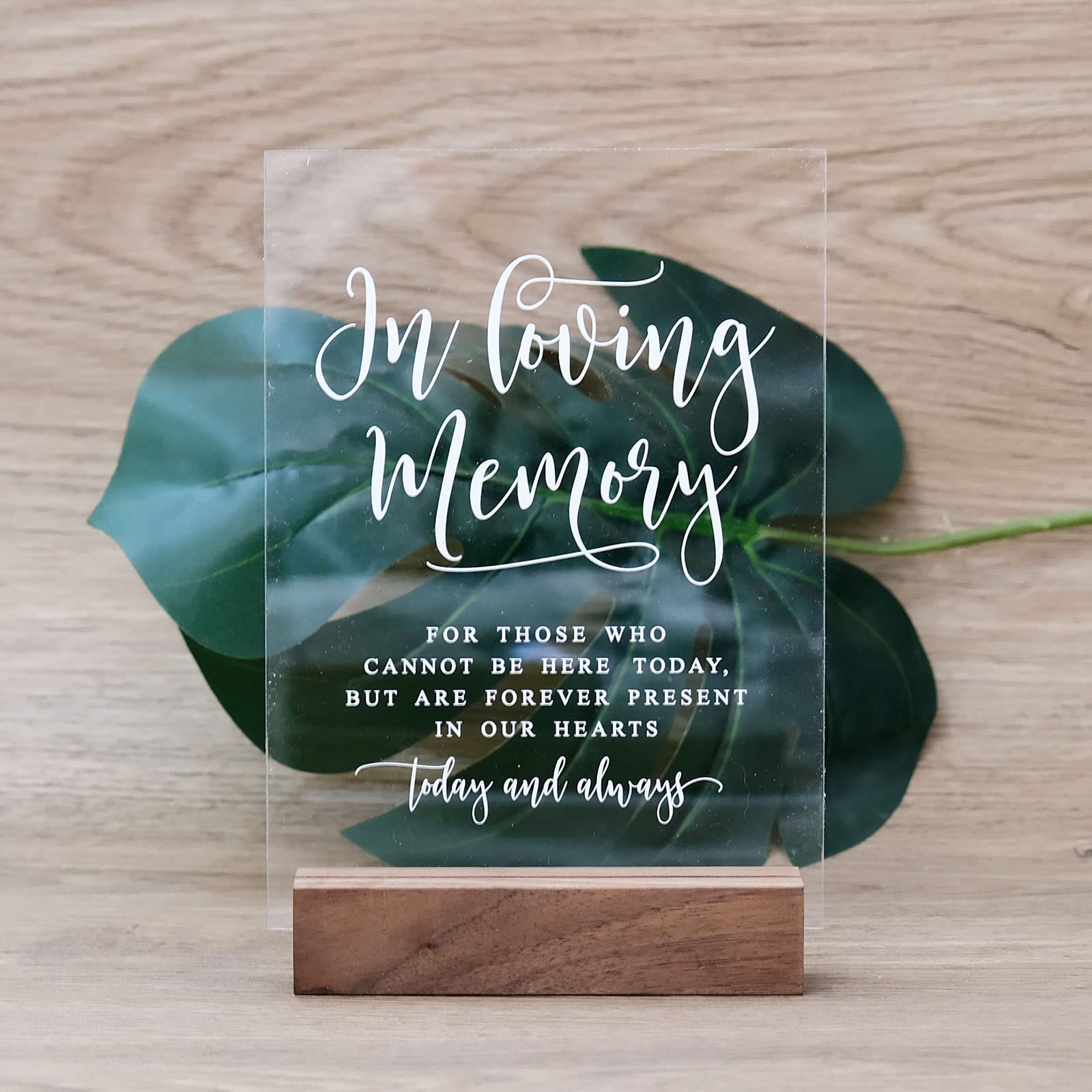 Amazon.com: In Loving Memory Sign with Wood Stand- 5”x 7" Glass Look ...