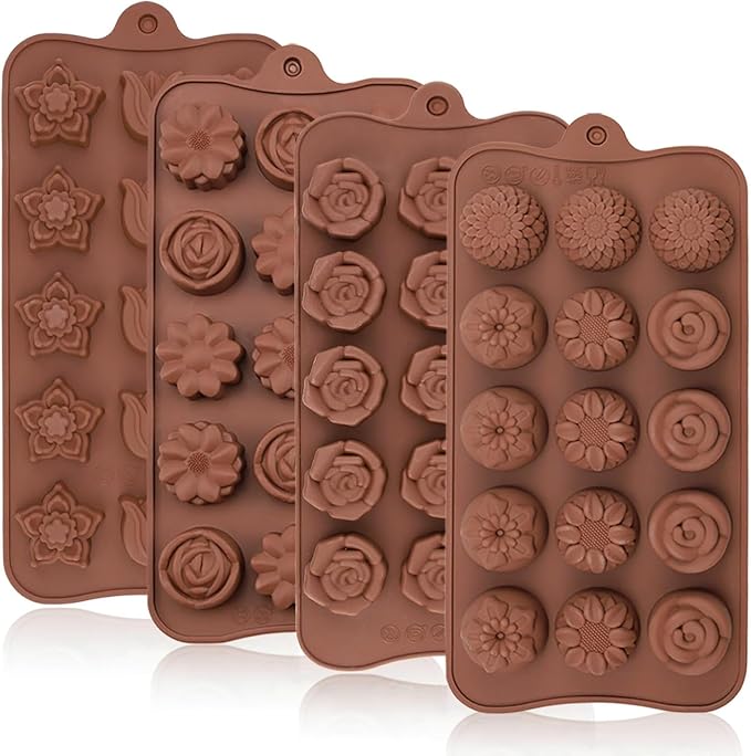 Socluer 4 Stück Silikon Pralinenform, 15 Mulden Schokoladenformen, BPA ...