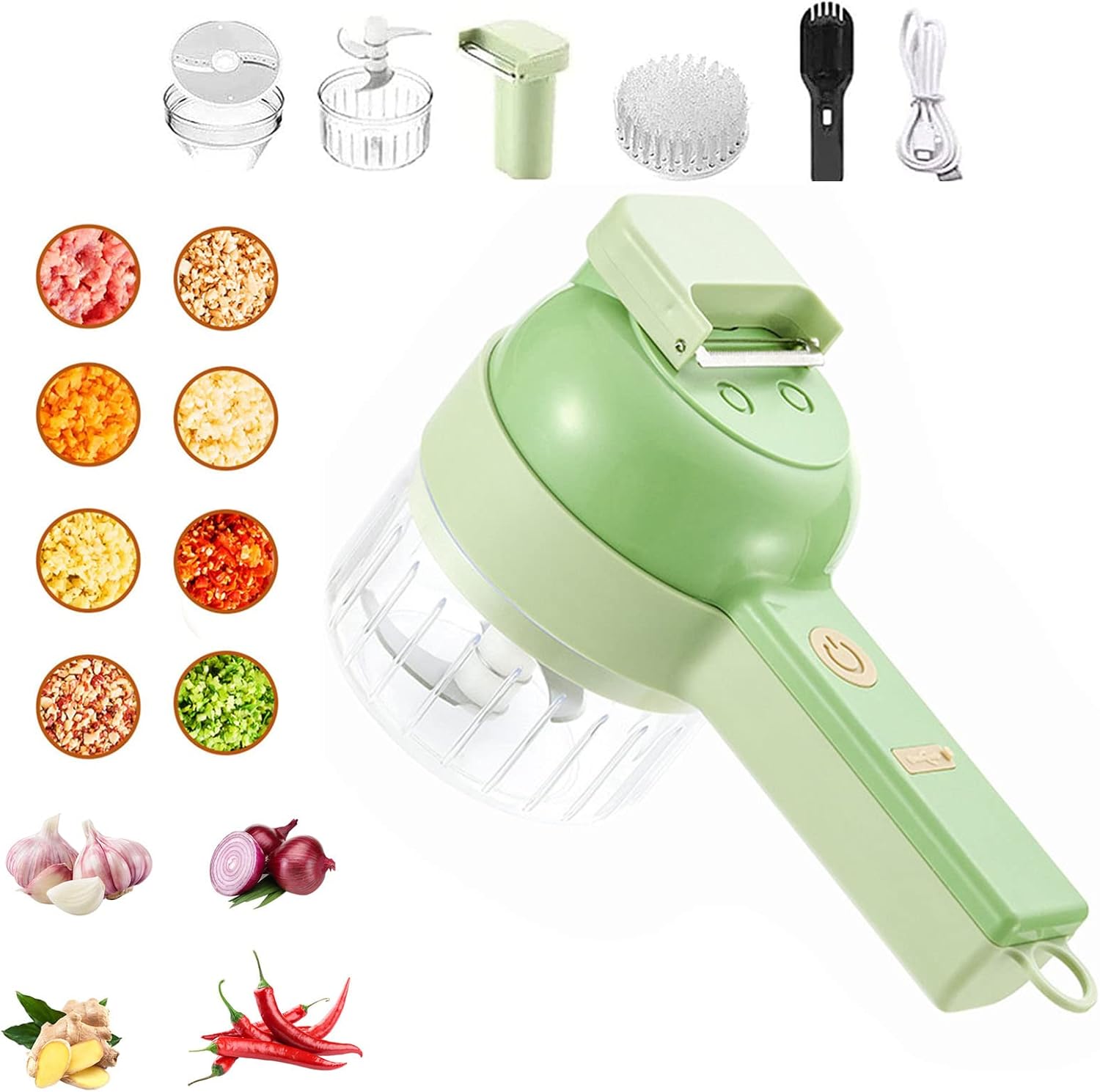 Amazon.com: 4 in 1 Handheld Vegetable Cutter Set,Wireless Portable Food ...