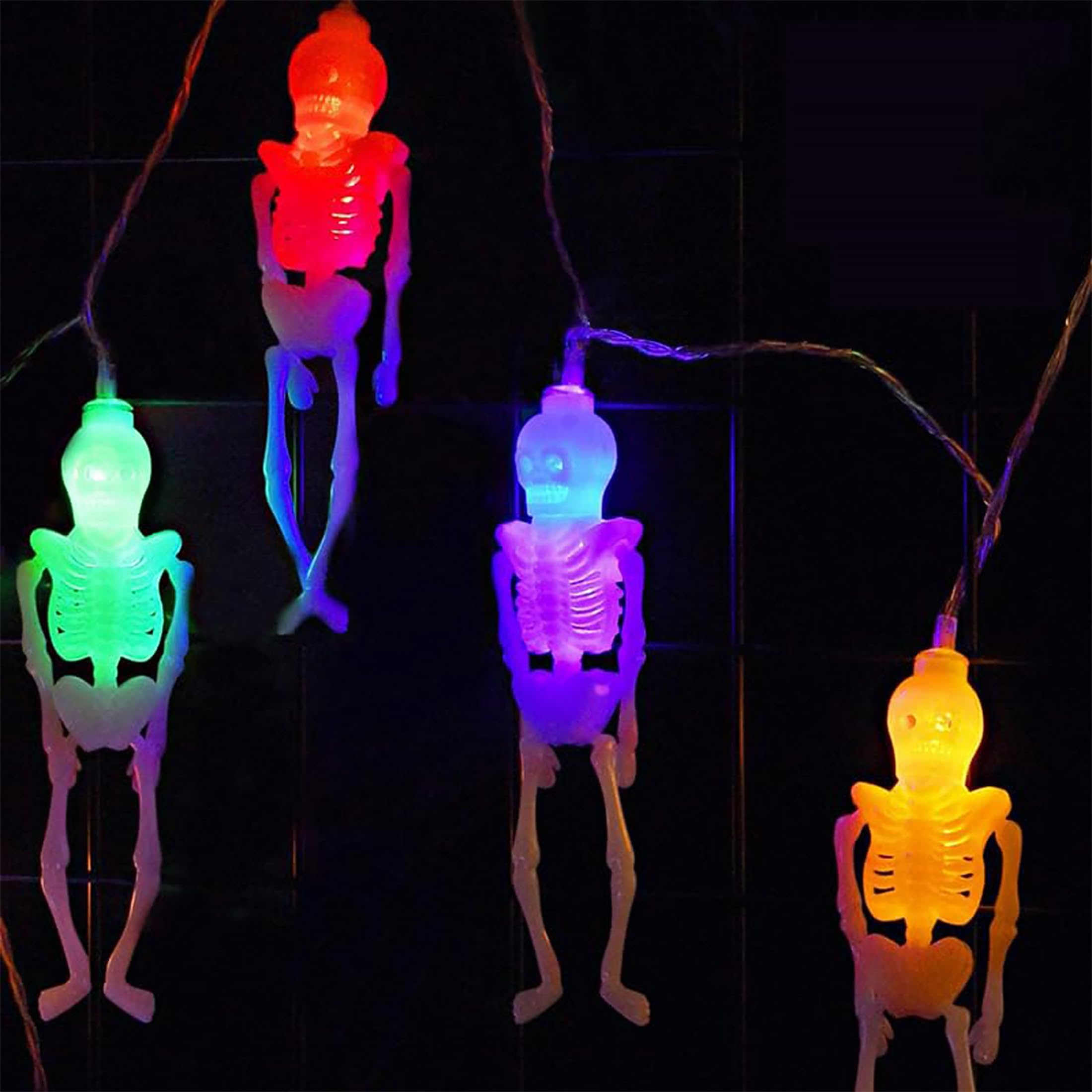 NOJGAC Halloween Decorations, Halloween Skeleton String Lights, 6Ft ...
