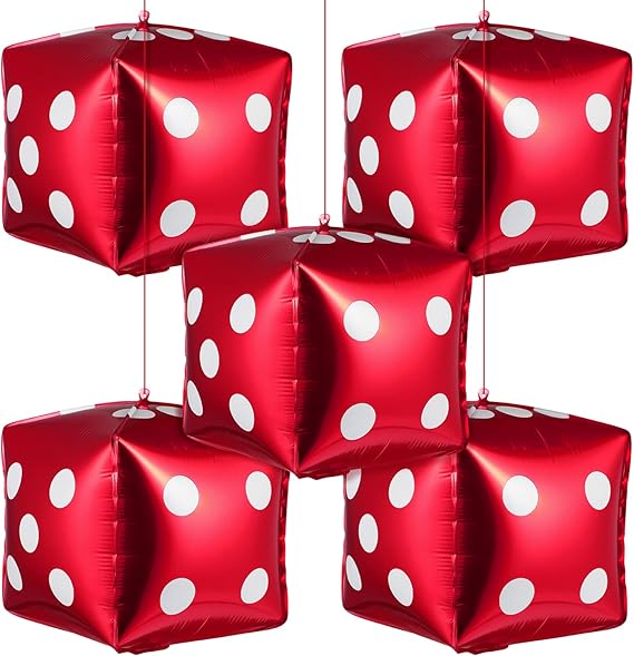 Amazon.com: 5Pcs Cube Dice Foil Balloons Square Shaped Aluminum Foil ...