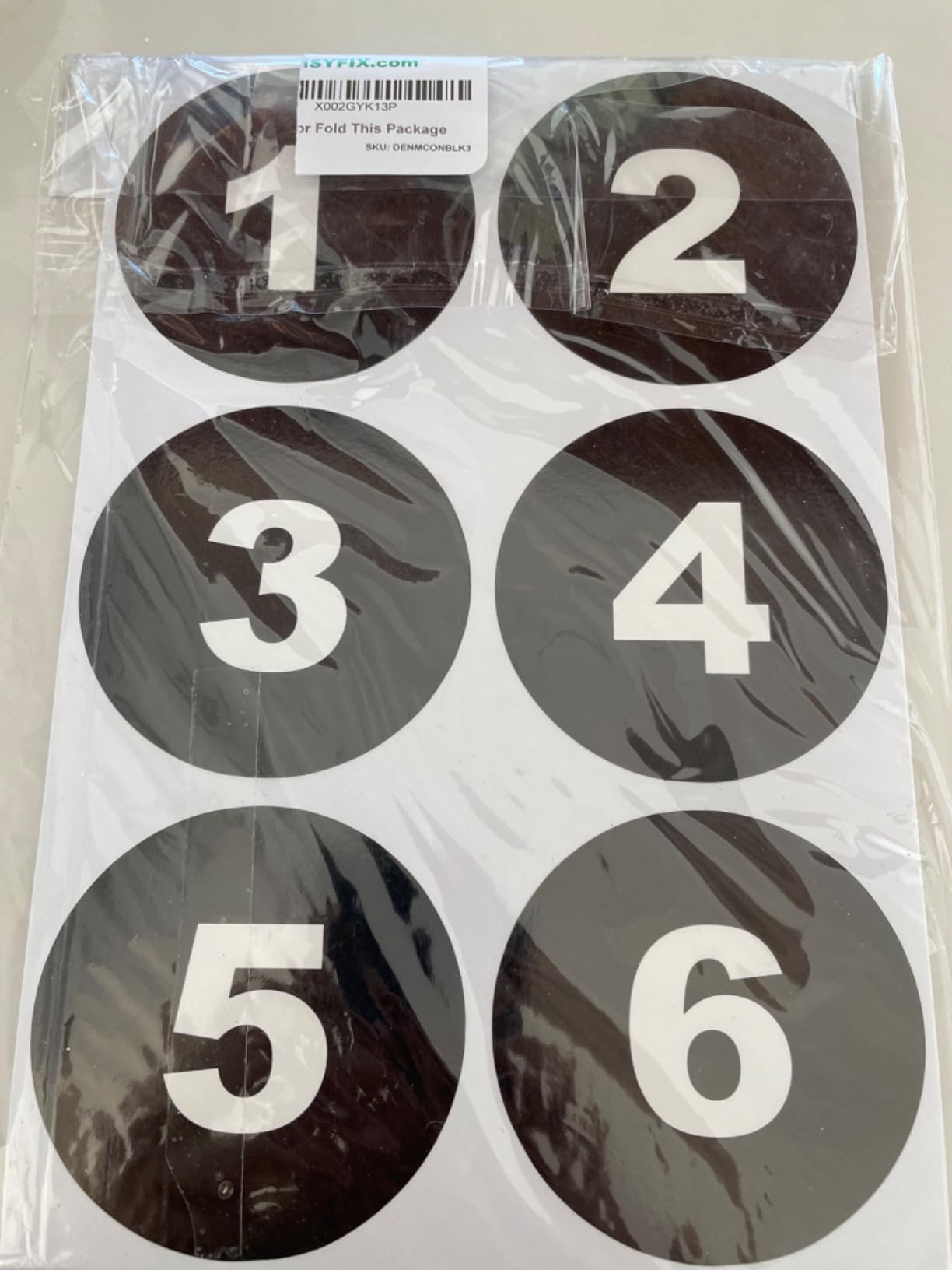 White Vinyl Consecutive Number Stickers - 1 to 50, 2 inch Self-Adhesive ...