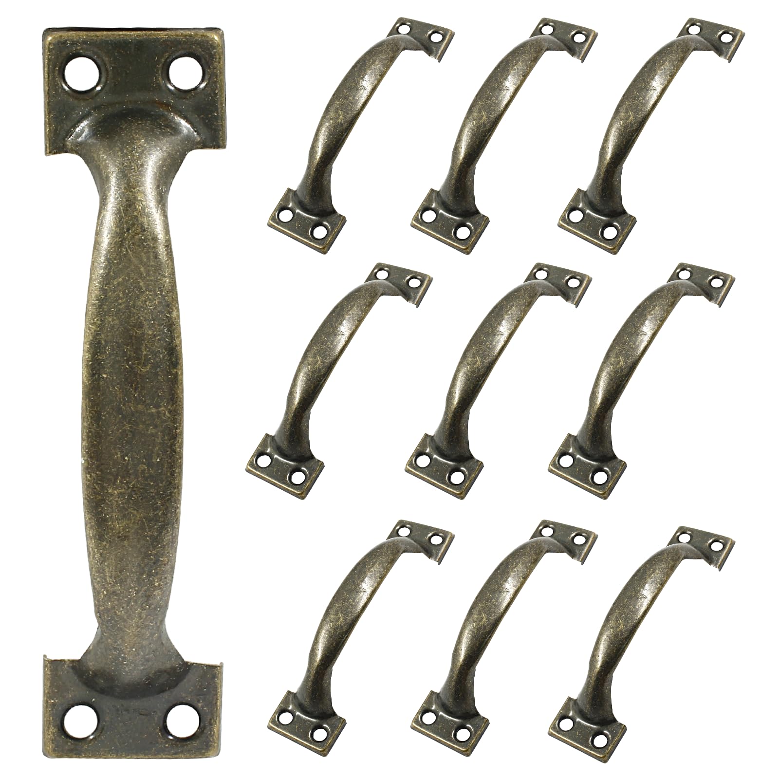 Zorveiio 10Pcs 4” Metal Door Handles Bow Handle, Large Door Pulls ...