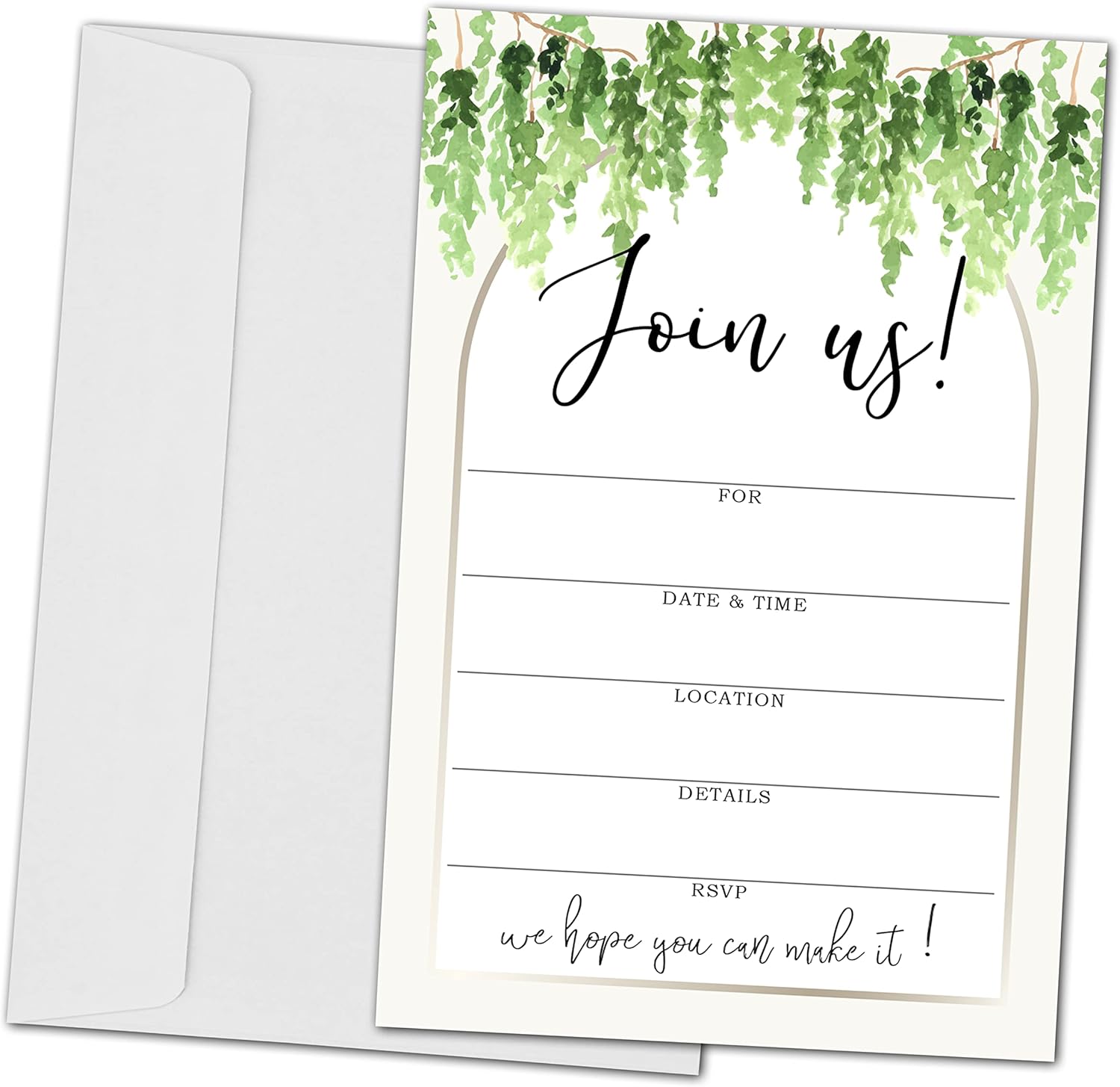Amazon.com : Join Us Invitation Cards - Greenery Invite Cards for All ...