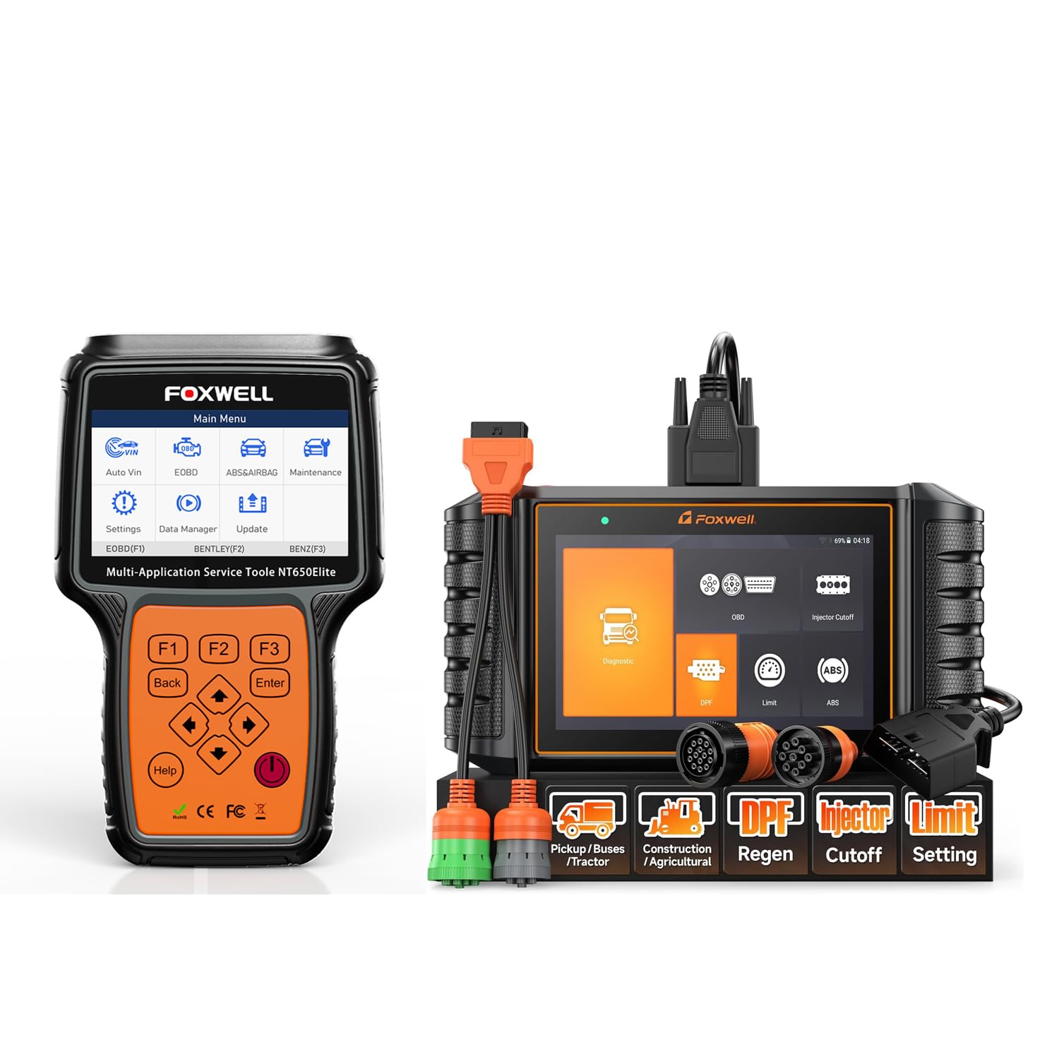 Amazon.com: FOXWELL HD500 Heavy Duty Truck Scanner Bundle with NT650 ...