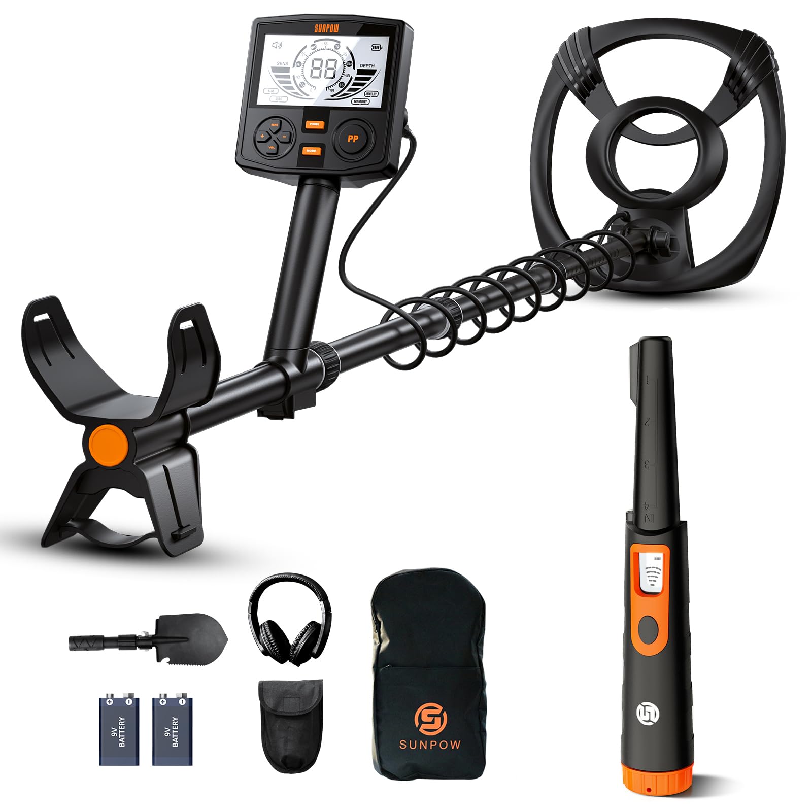 Amazon.com : SUNPOW Metal Detector MD14 + Metal Detector Pinpointer ...