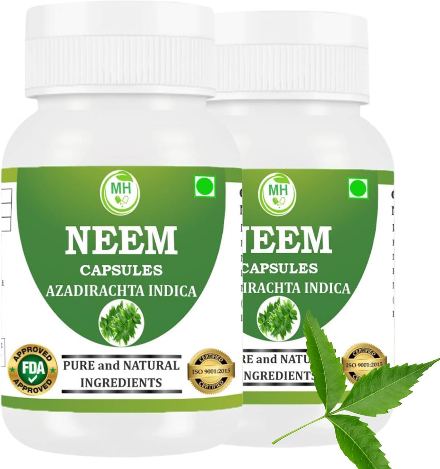 Amazon.com: Morsan's Neem (Azadirachta Indica) Capsules, Pack of 2 x 60 ...
