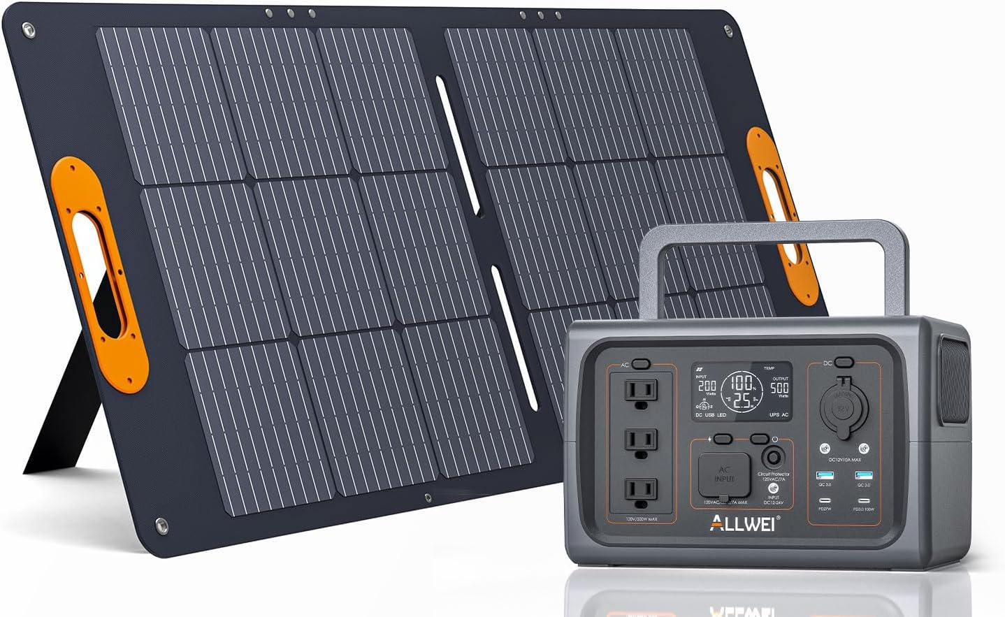 Amazon.com : 519Wh Outdoor Solar Generator with 100W Portable Solar ...