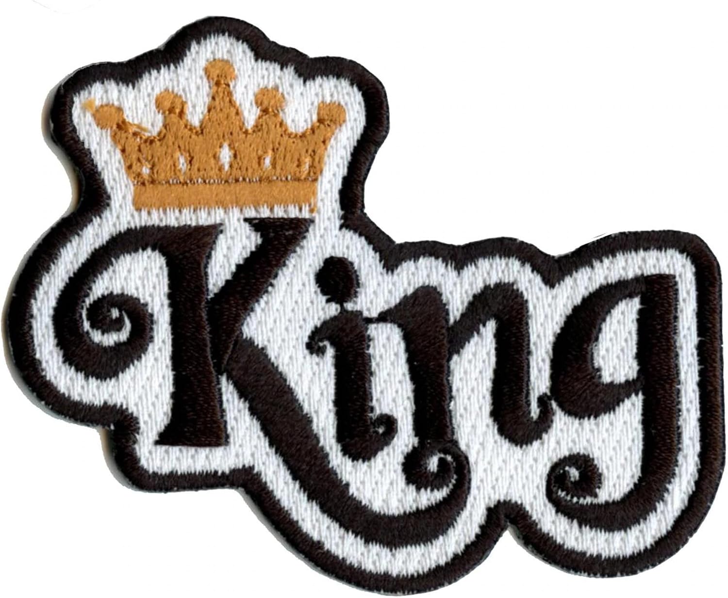 Amazon.com: King Script with Gold Imperial Crown Embroidered Iron on ...