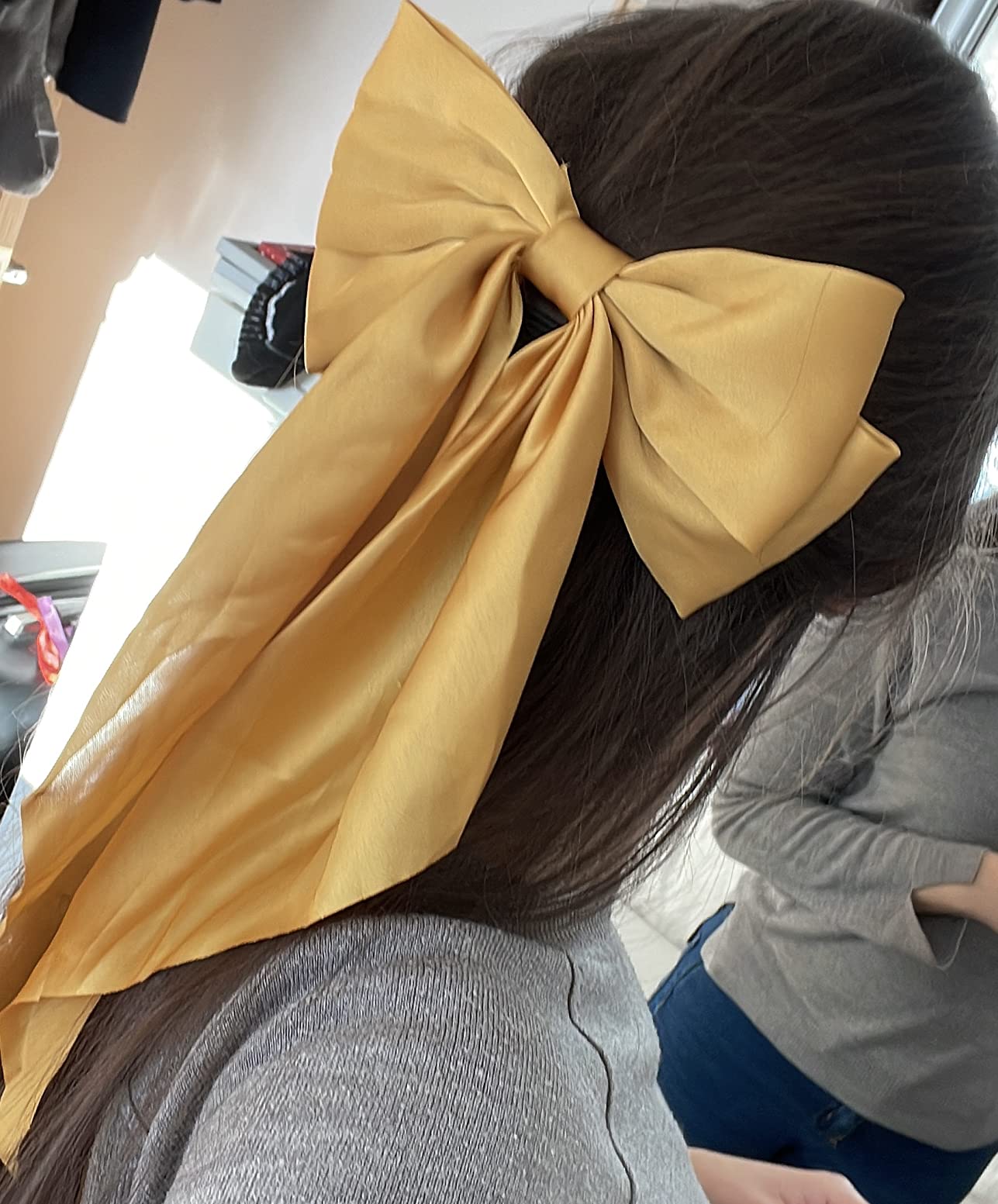 6 Pack Satin Large Hair Bows Big Oversized Giant Bow Hair Clips French ...