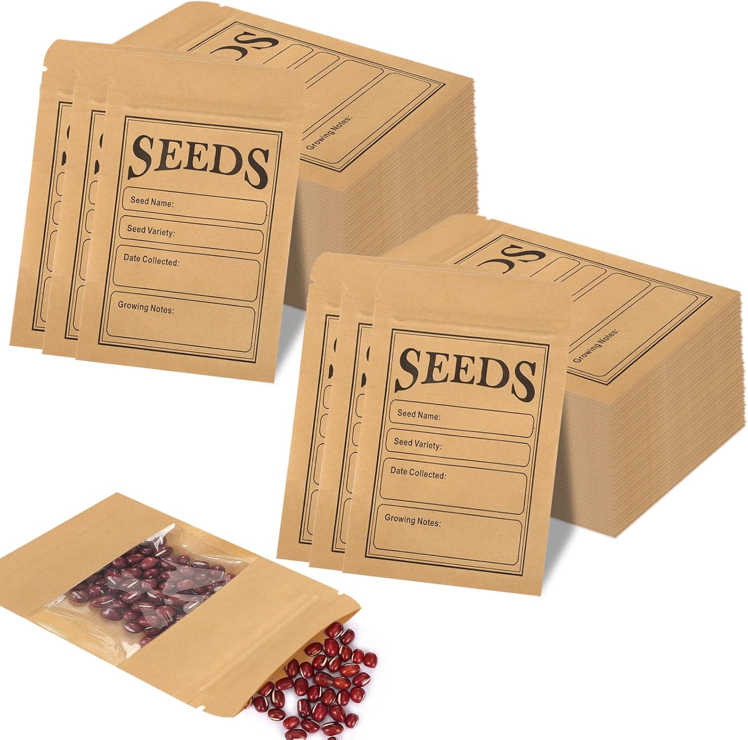 Amazon.com : Fuceury 100 Pieces Seed Saving Envelopes, 4.7x3.1 Inch ...