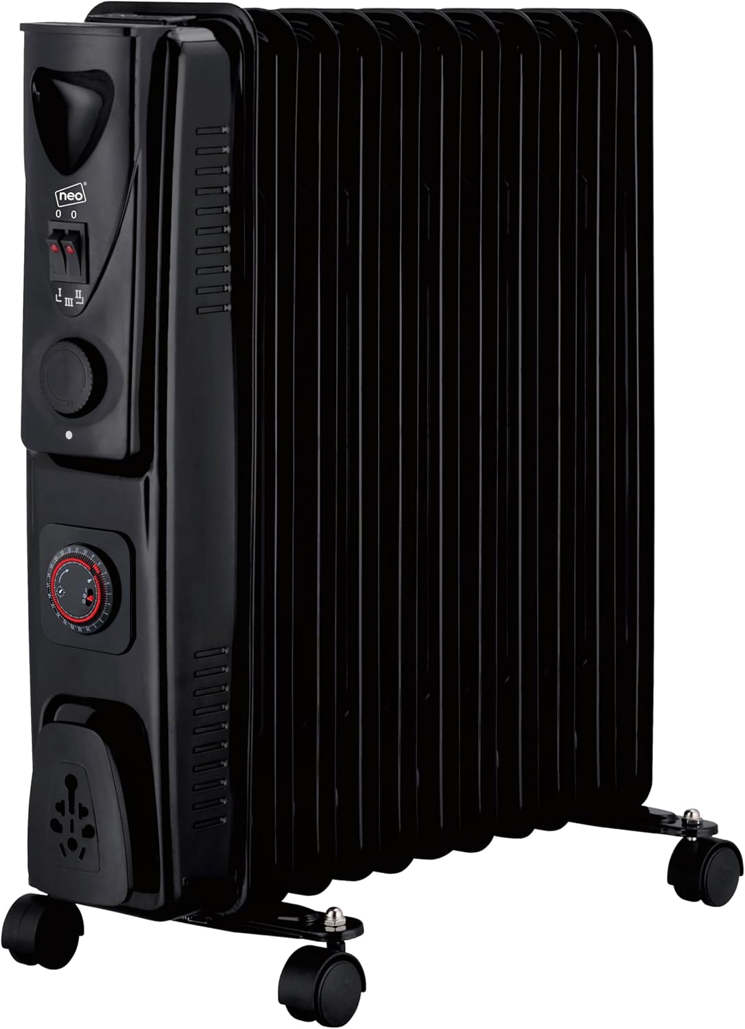 Neo 2500W 11 Fin Electric Oil Filled Radiator 3 Heat Settings ...