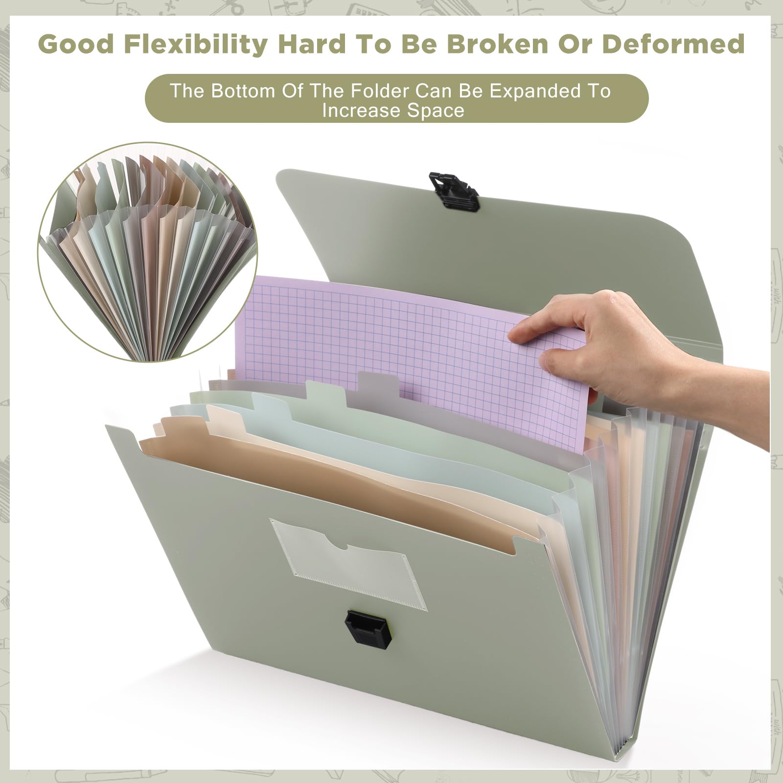 Home Document Filing System Expanding File Folder 13 Pockets - A4 ...